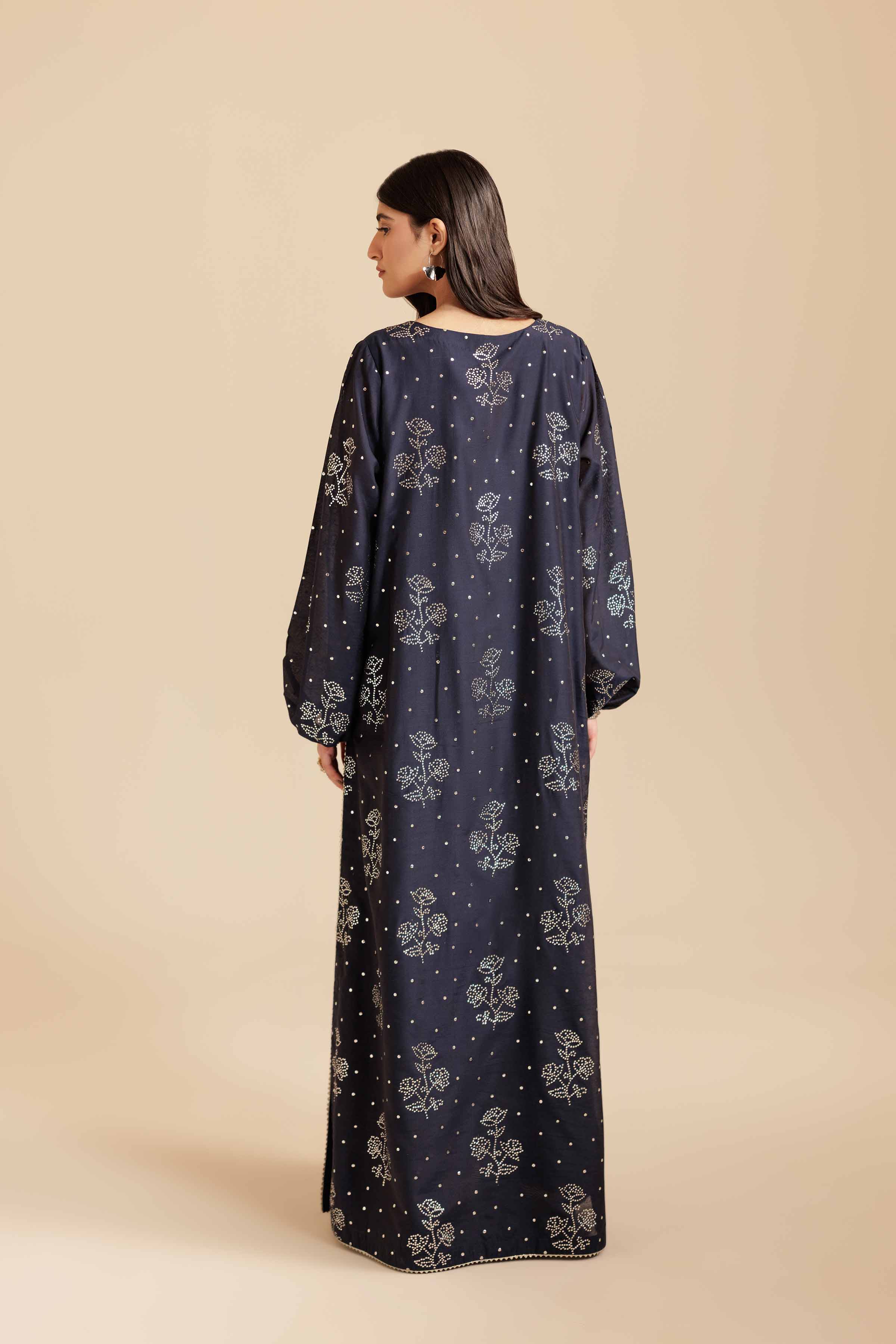 Buy Blue Solids Mukesh 1-piece ready to wear Fustan